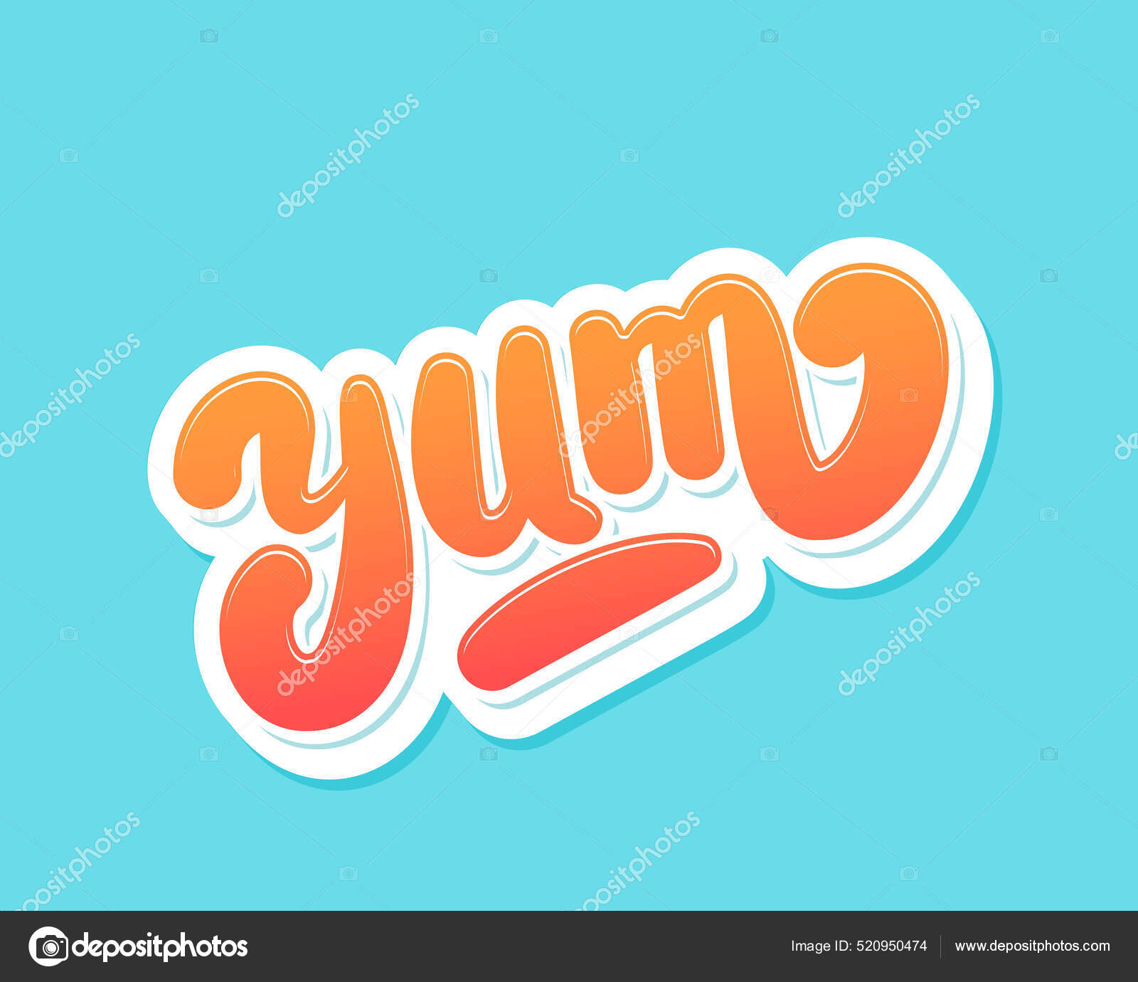 Yum. Yummy word. Vector lettering. Stock Vector Image by ©alexgorka ...