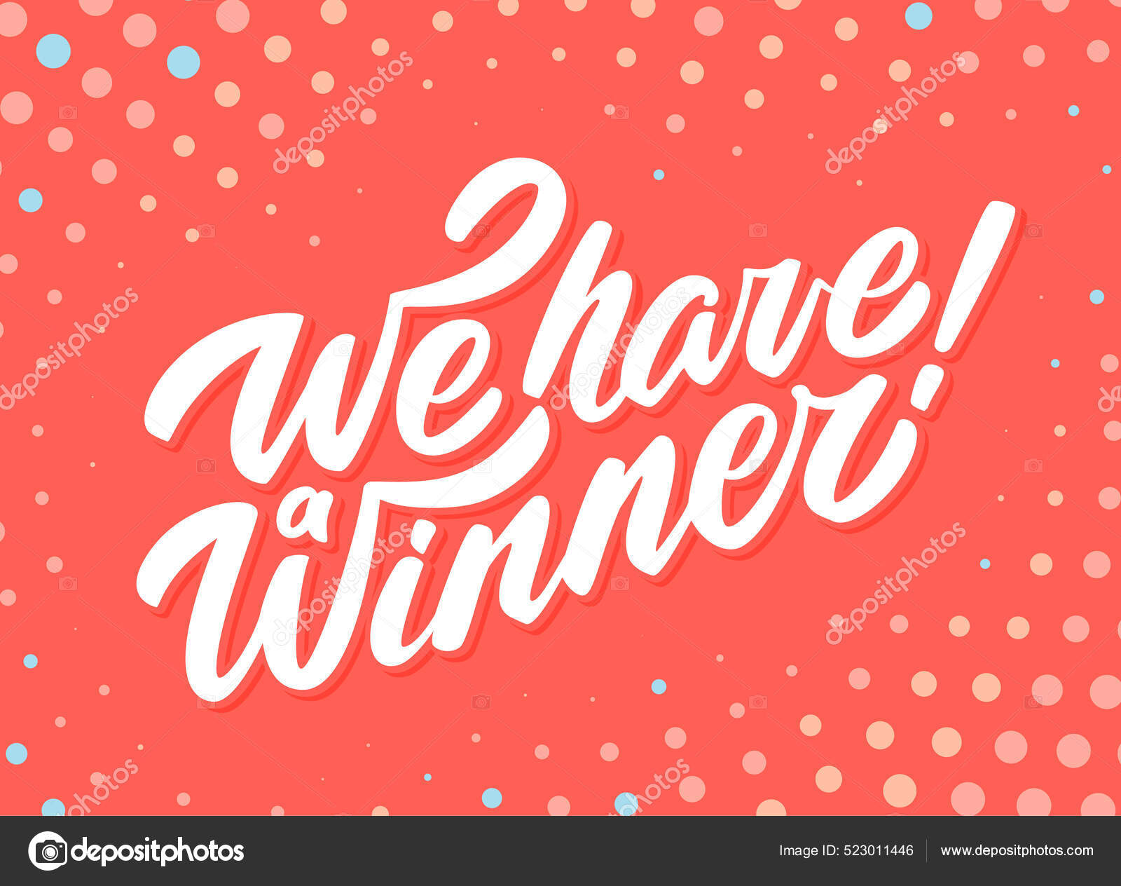 We have a Winner. Vector handwritten banner. Stock Vector Image by ...