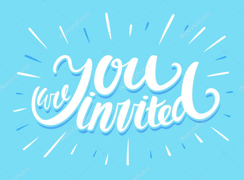 Estás invitada. Tarjeta de invitación. Letras manuscritas. 2023