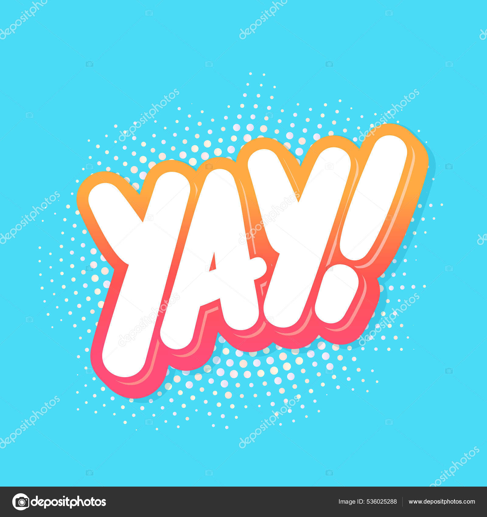 Yay. Vector lettering icon. Vector handwritten lettering. Stock ...