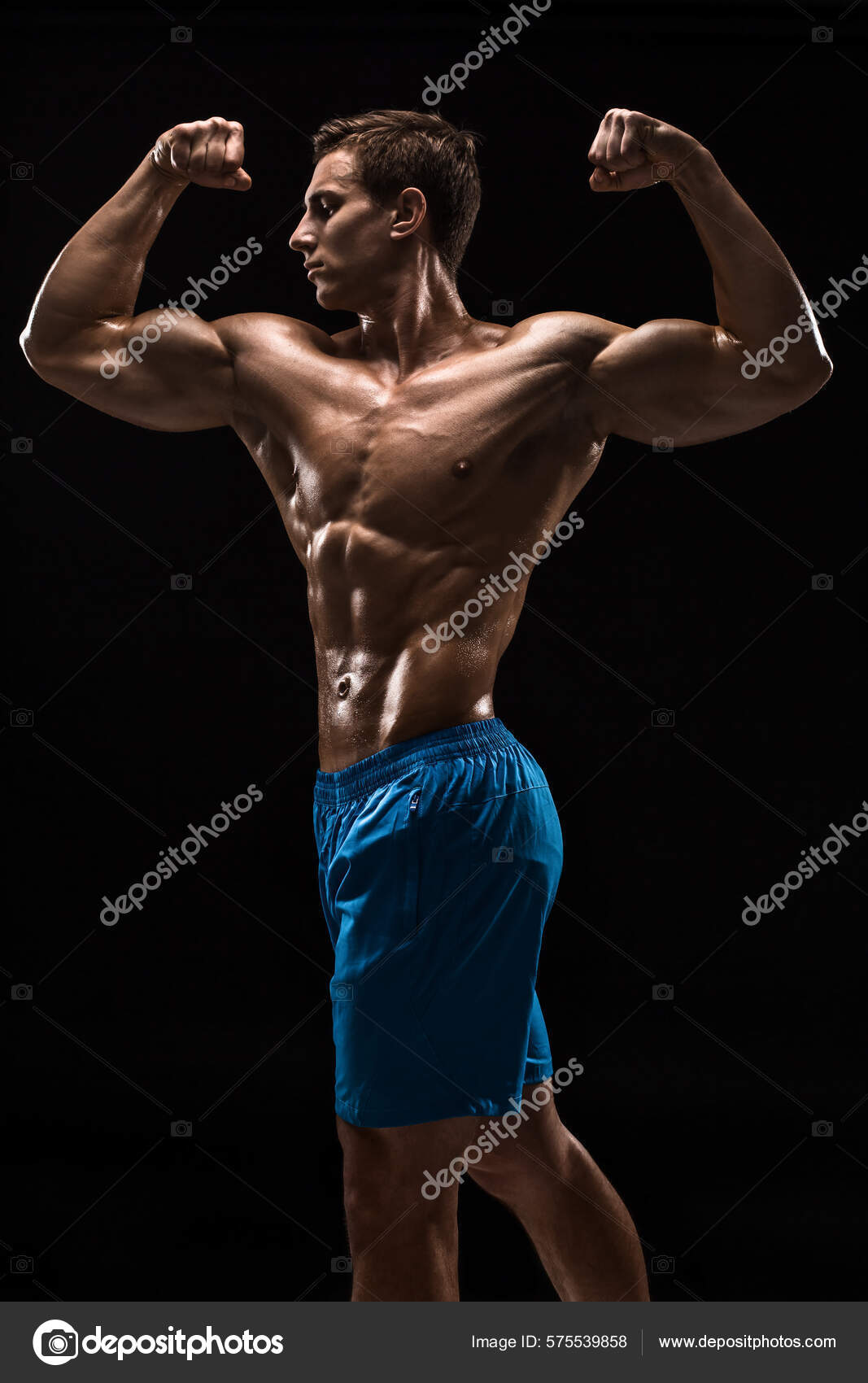 Musculos Potrivesc Tineri Culturist Fitness Model Sex Masculin Care Prezintă — Fotografie © De