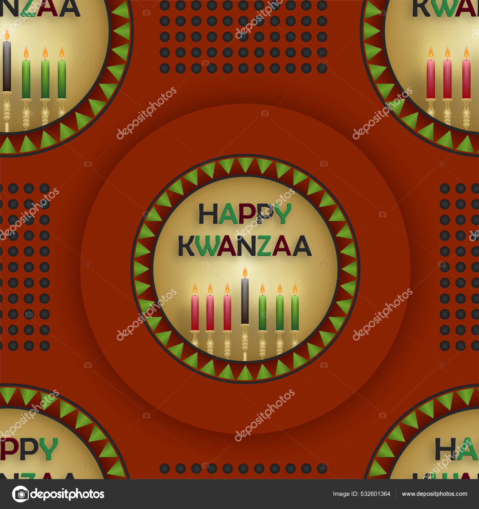 Kwanzaa Seamless Pattern African Elements Color Background Flyers ...