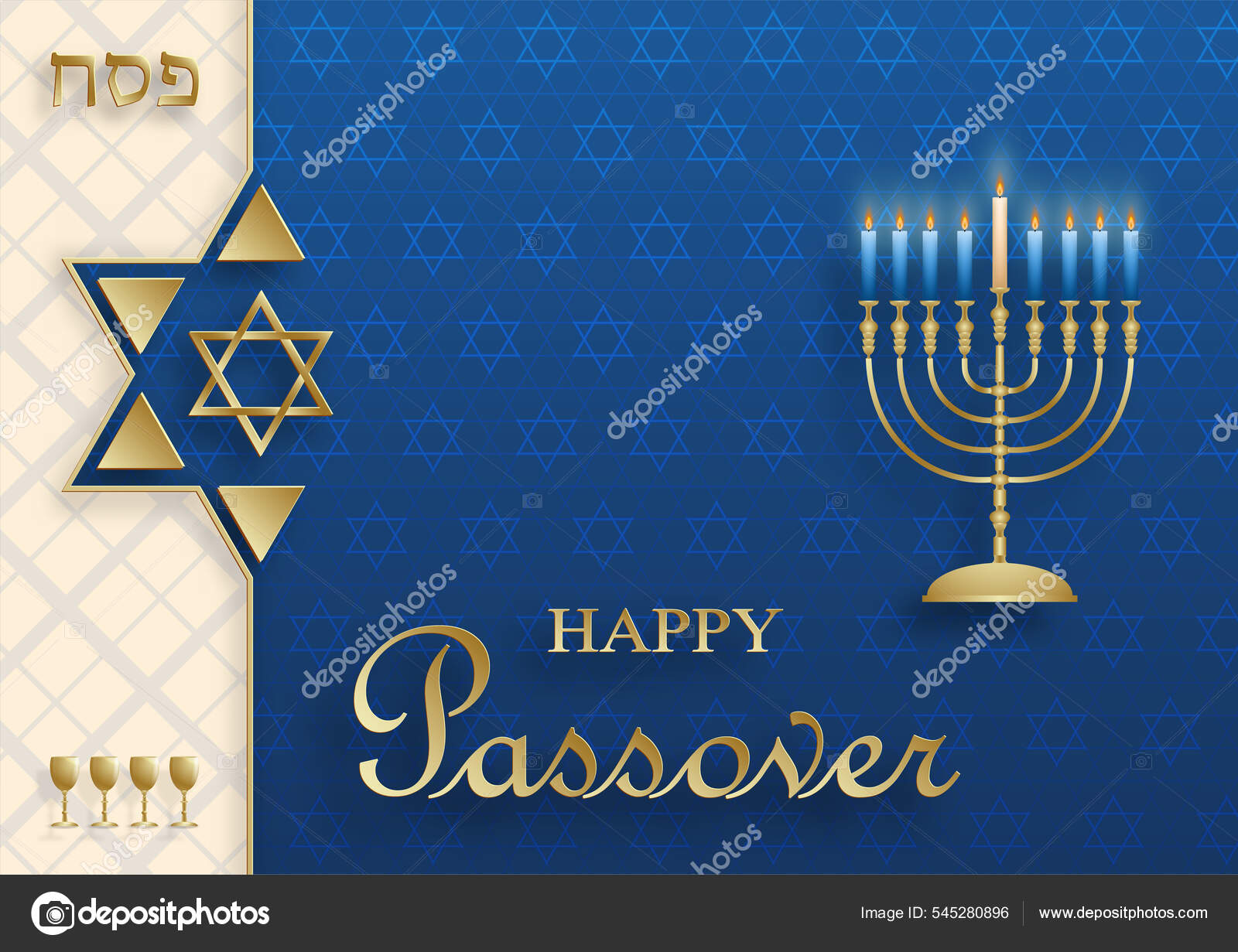 Happy Passover Card Pessah Holiday Nice Creative Jewish Symbols Color ...