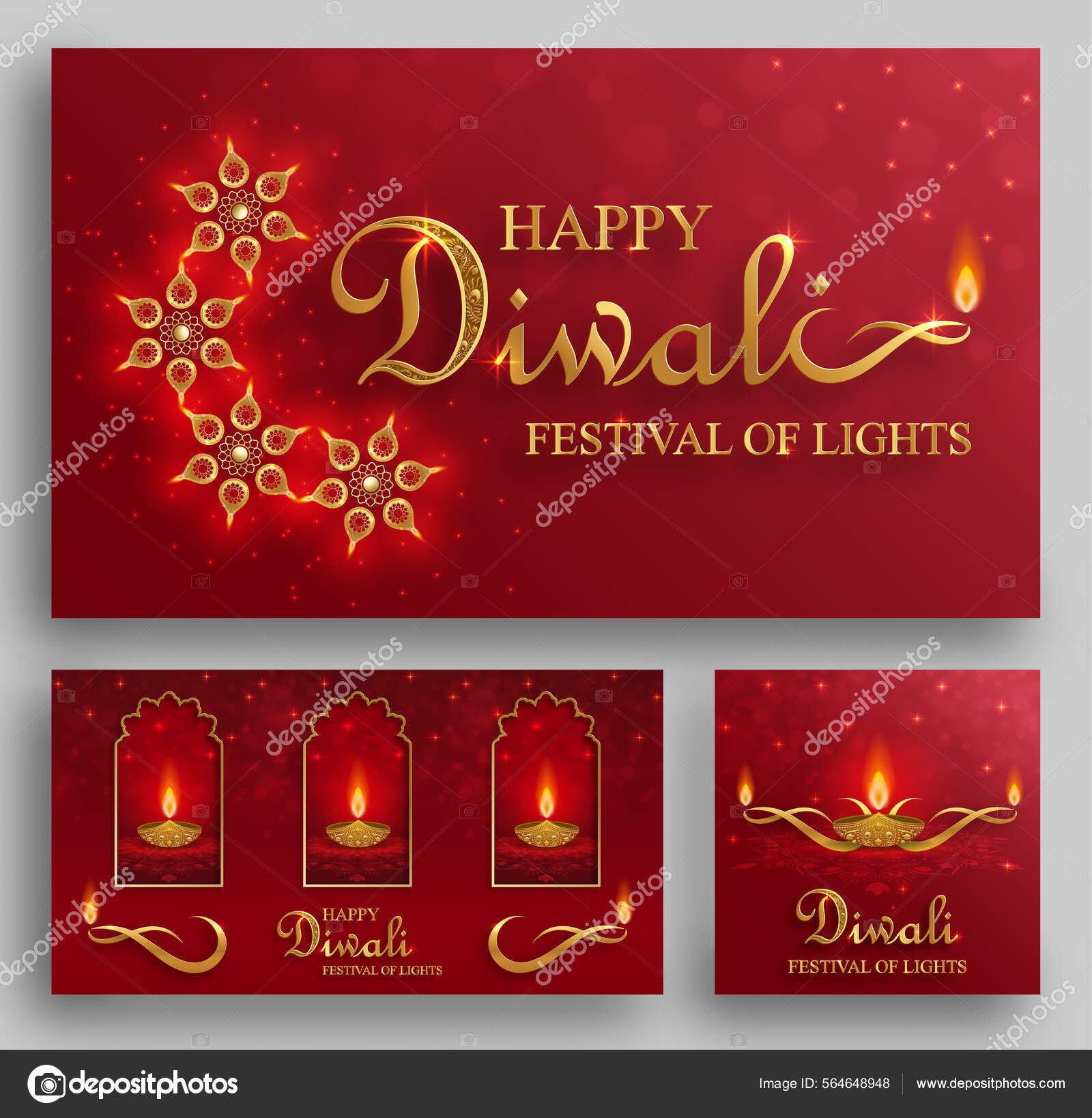 Happy Diwali Vector Illustration Festive Diwali Deepawali Card Indian ...