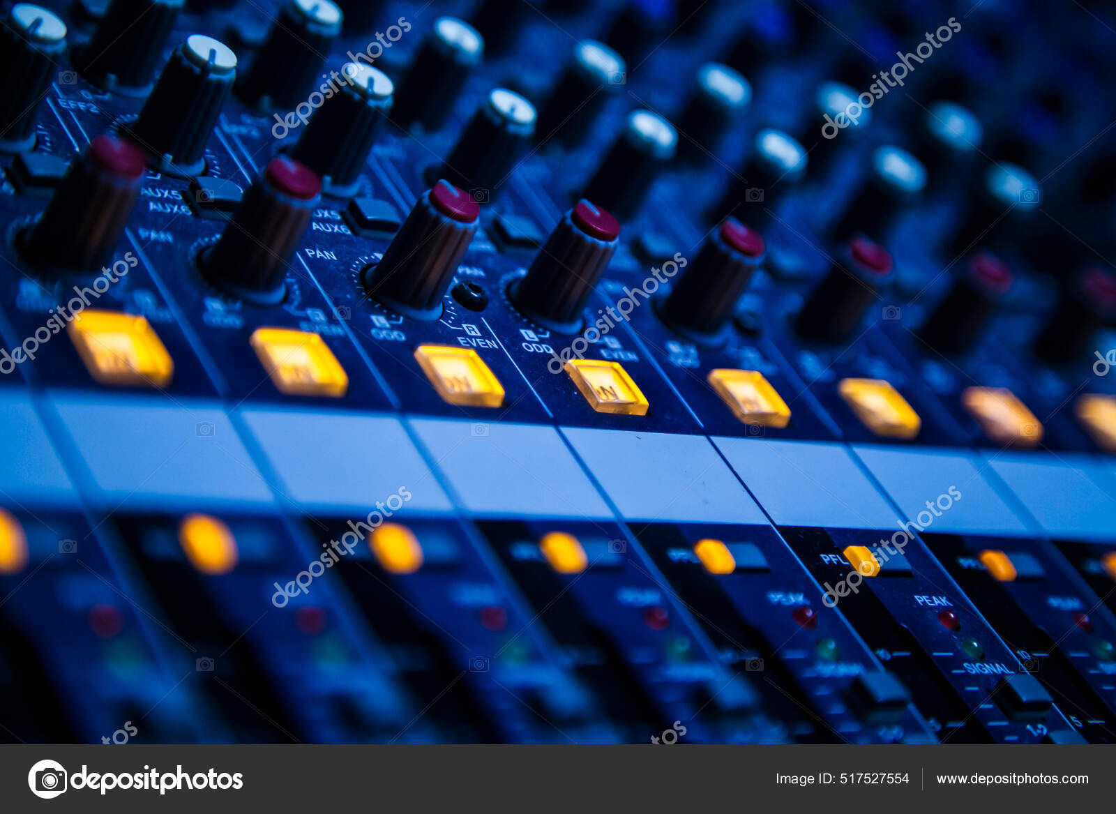 Close Audio Console Recording Studio Equalizer Radio Audio — Stock ...