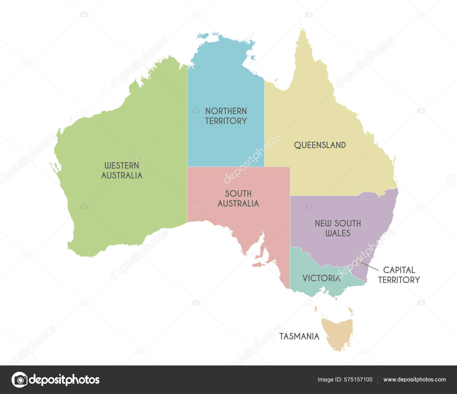 Vector Map Australia Regions Territories Administrative Divisions ...