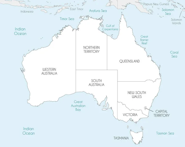 Vector Map Australia Regions Territories Administrative Divisions ...