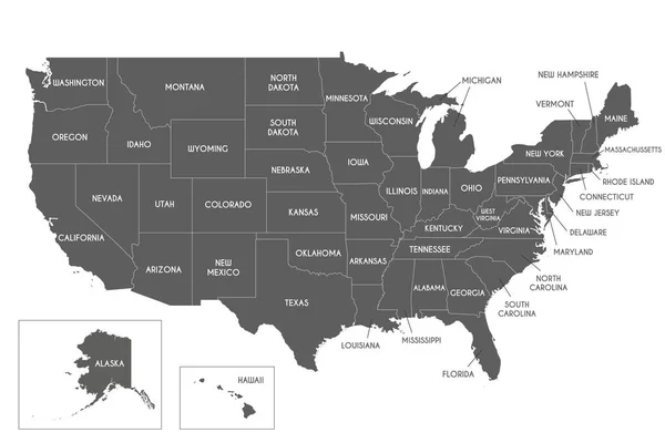 Blank Usa Map Vector Illustration Isolated White Background Editable ... Blank Usa Map Vector Illustration Isolated White Background Editable ...