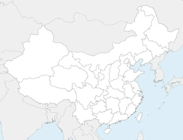 Vector blank map of China with provinces, regions and administrative ...