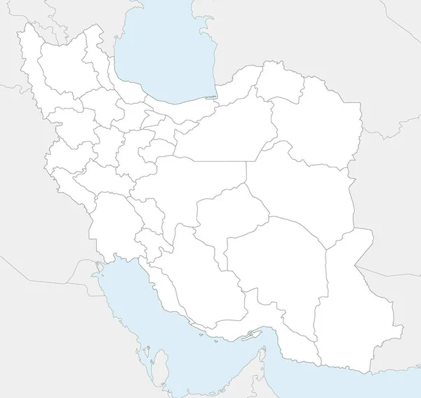 Vector blank map of Iran with provinces and administrative divisions ...