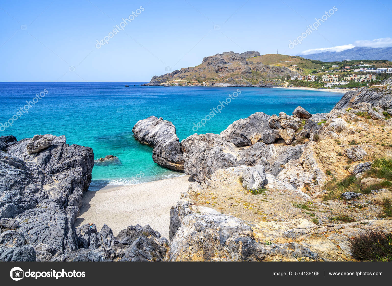 One Rock Beach Island Crete Greece Stock Photo by ©SinaEttmer 574136166