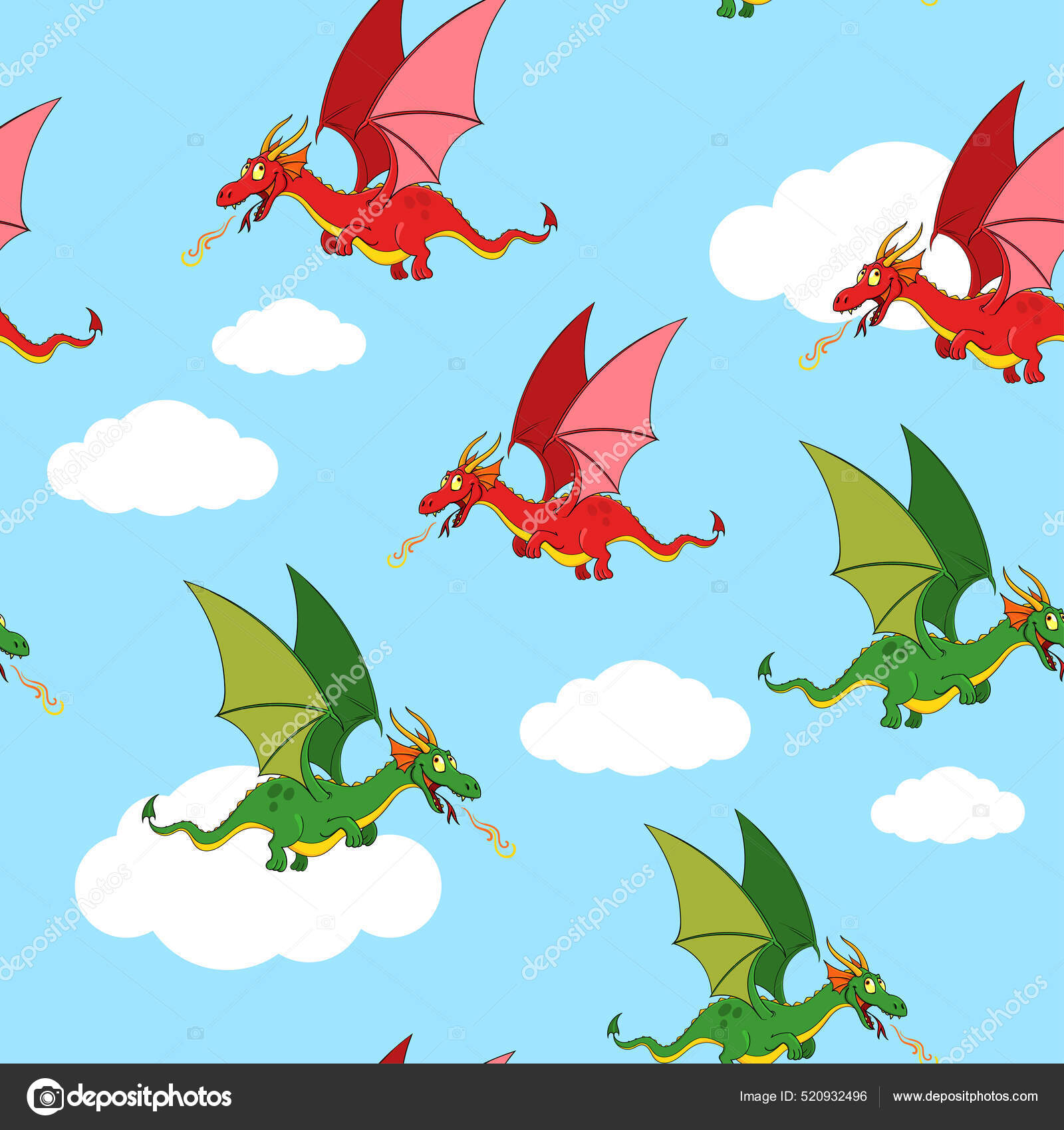 Dragón Volando En El Cielo