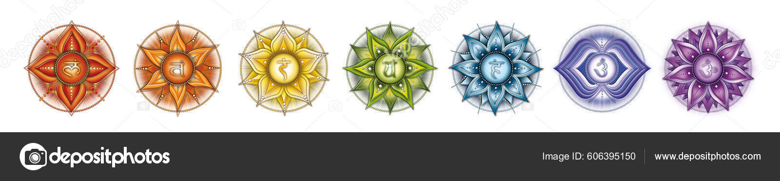 Chakra Symbols Set Poster Charge Your Space Positive Energy Healing ...