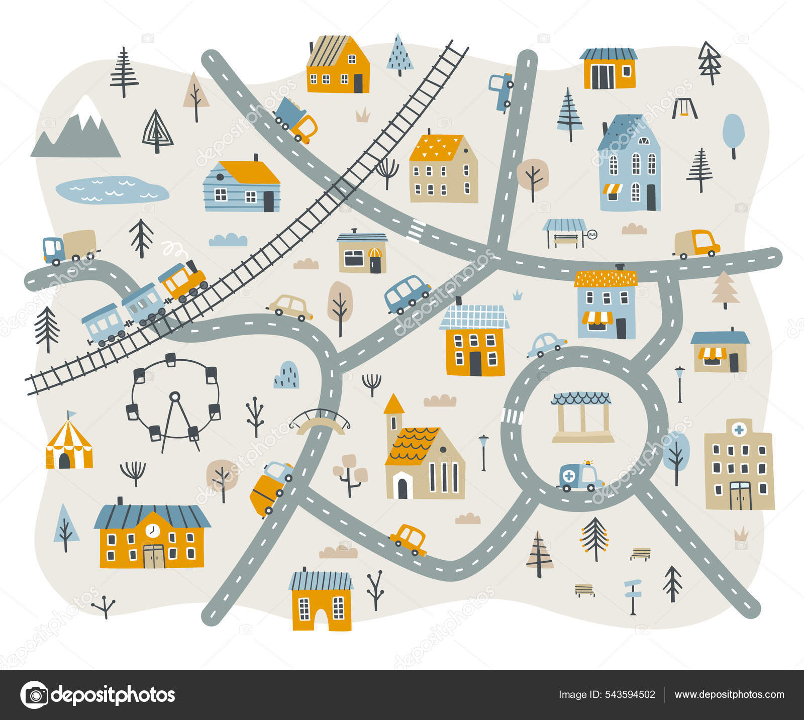 Simple City Map For Kids