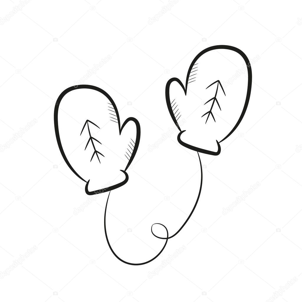 Manoplas de navidad dibujadas a mano en una cuerda con un patrón ...