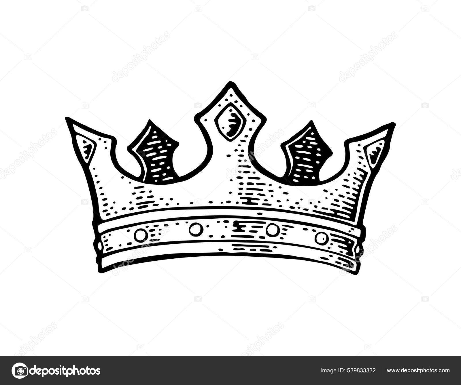 Konge Krone Tegning Tatovering Sort Traditionel Krone Til Konge Eller