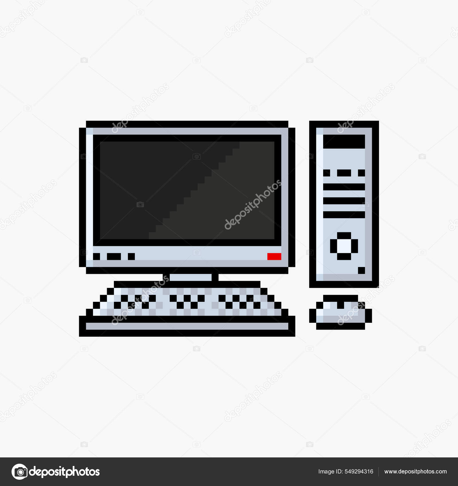 Personal Computer Pixel Art Stock Vector by ©Vectorspace 549294316