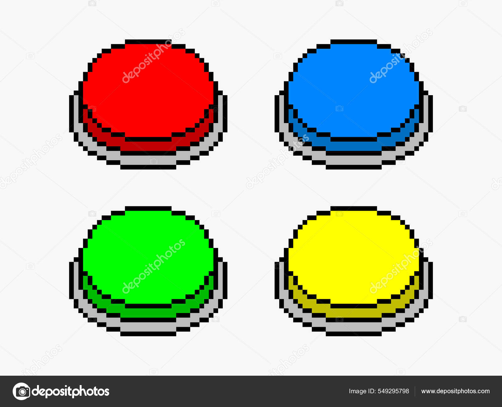 Game Buttons Pixel Art Stock Vector by ©Vectorspace 549295798