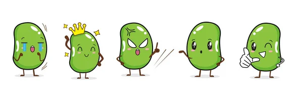ilustración vector frijol personaje de dibujos animados lindo estilo ...