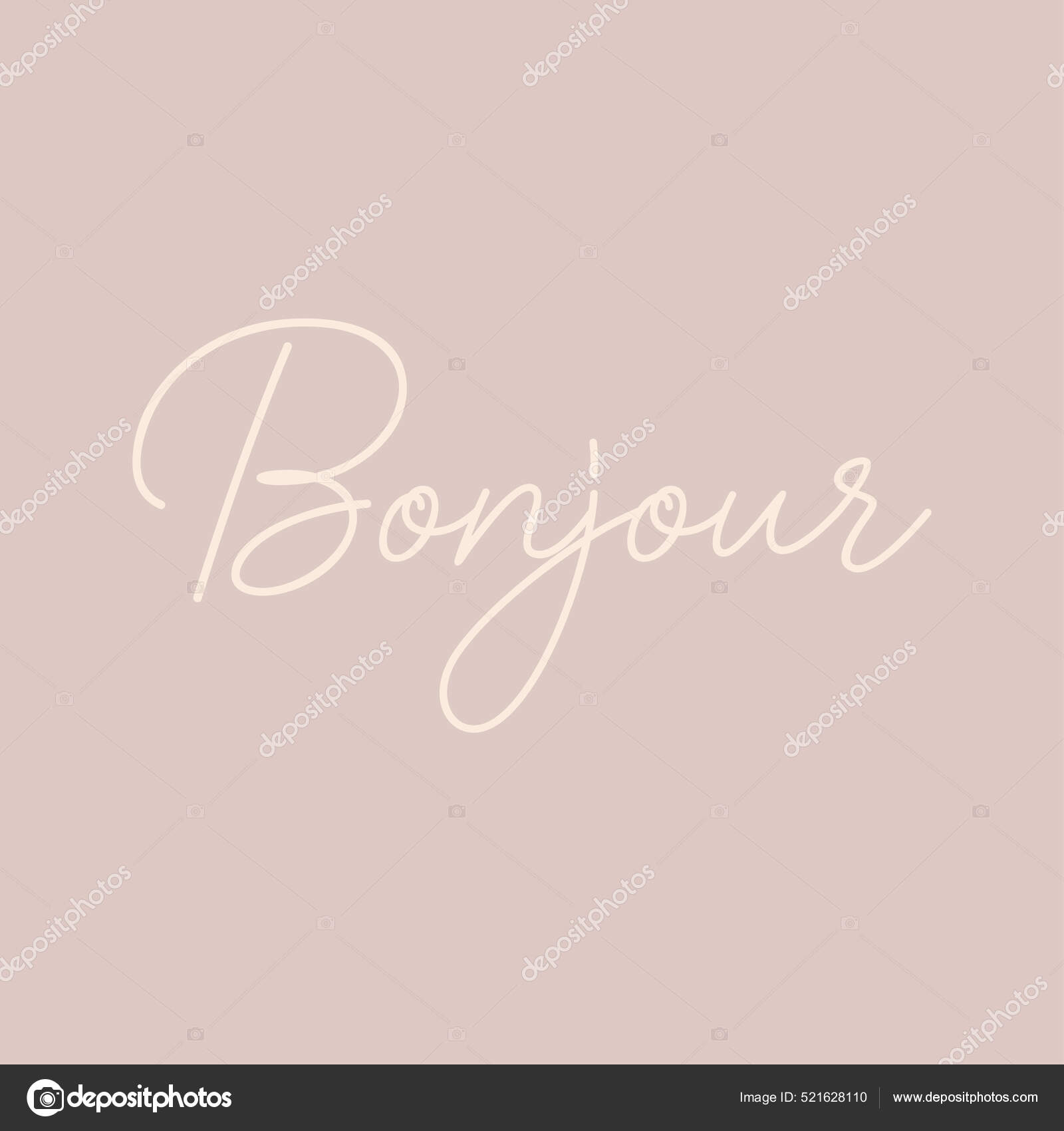Bonjour Hand Drawn Calligraphy Lettering Inscription Stock Vector by ...