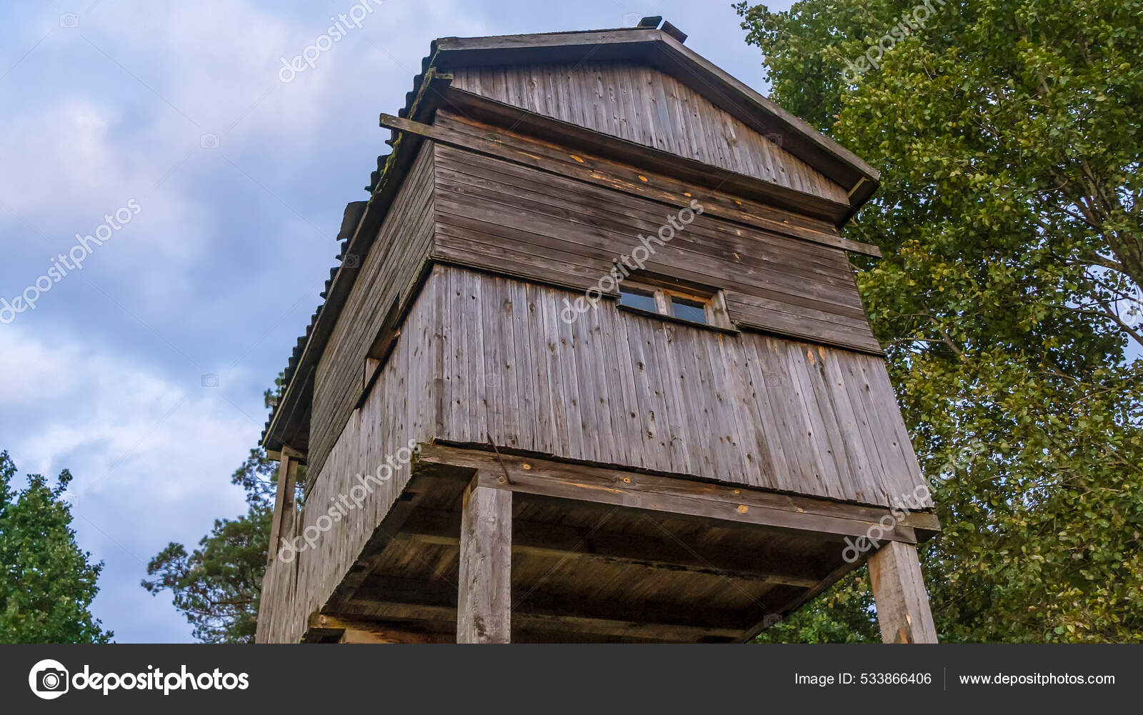 Shooting Observation Tower Hunting Forest Dusk Wooden Lookout Tower ... Shooting Observation Tower Hunting Forest Dusk Wooden Lookout Tower ...