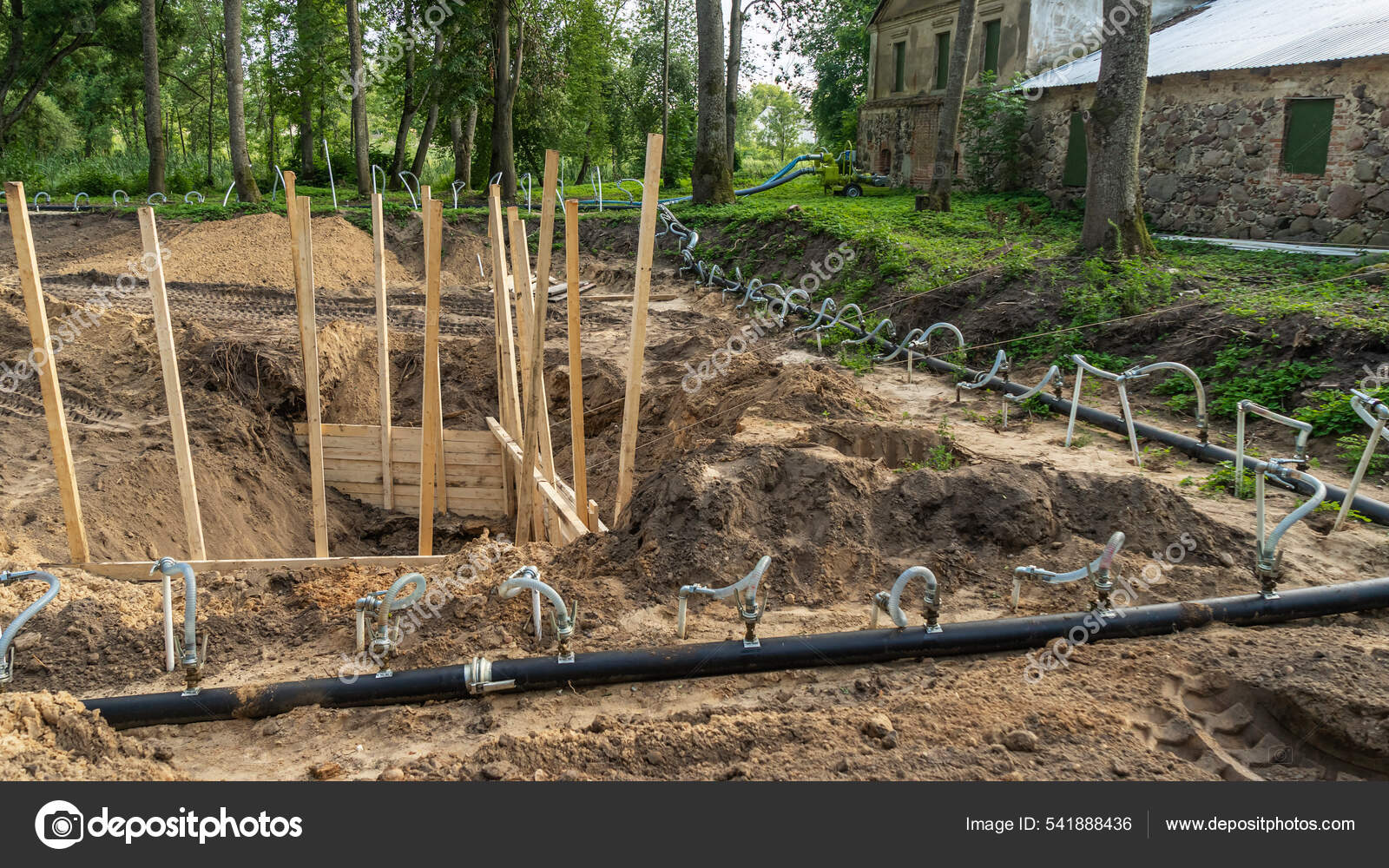 Pumping Station Groundwater Drainage System Pumps Water Out Ground ...