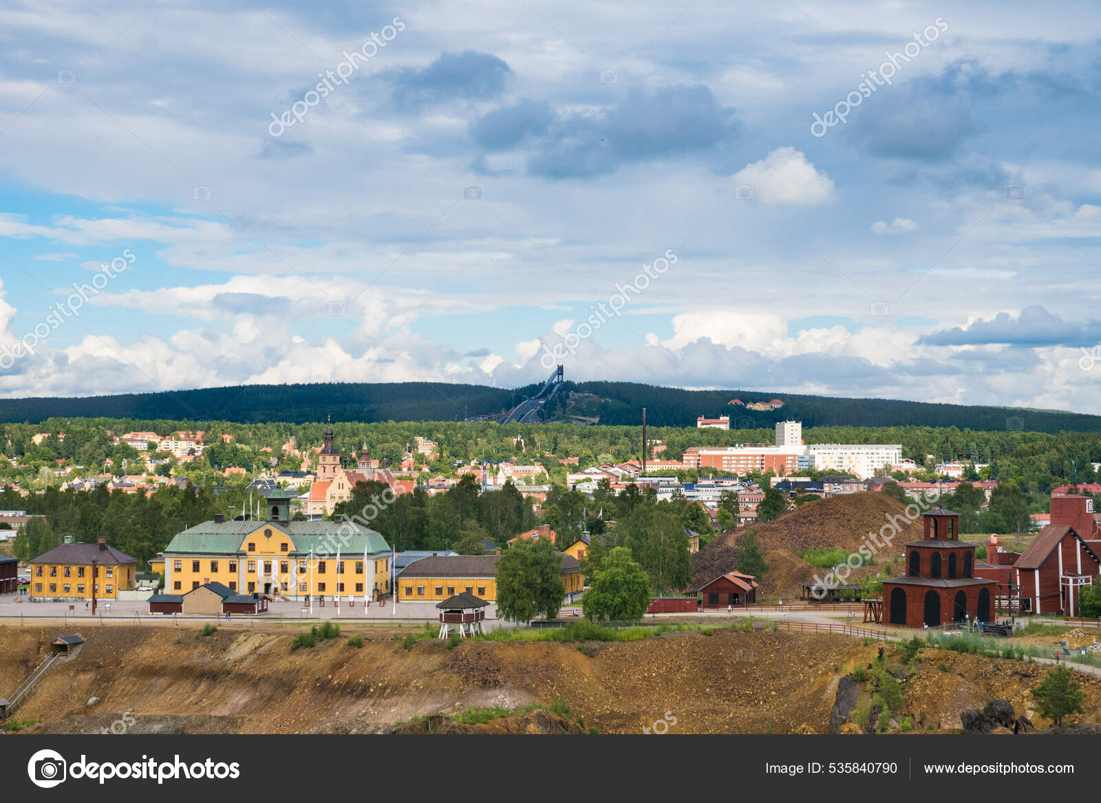 View Swedish Mining Town Falun Home Largest Copper Mine Sweden Stock ...