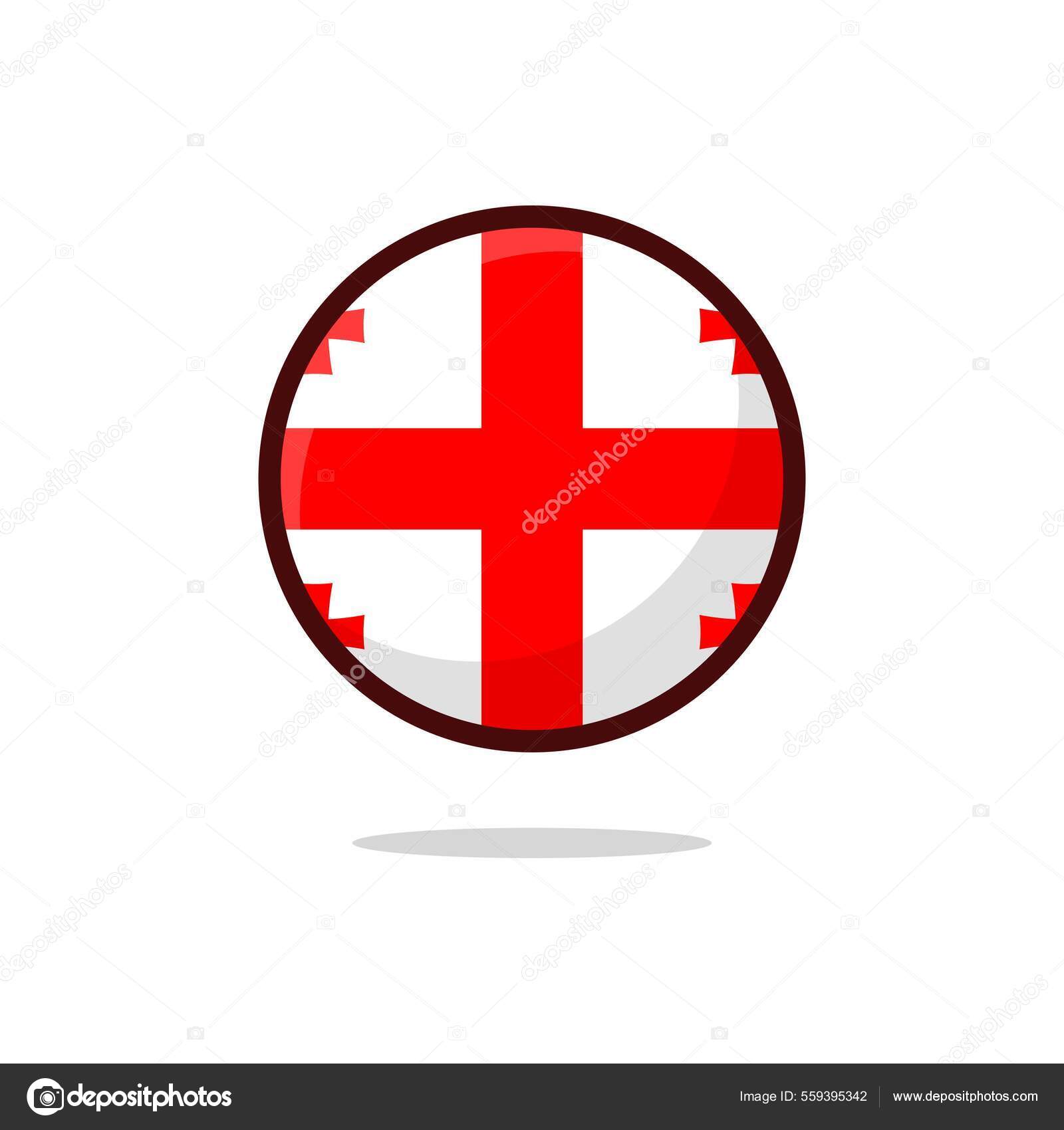 Georgia Flag Icon Georgia Flag Flat Style Isolated White Background ...