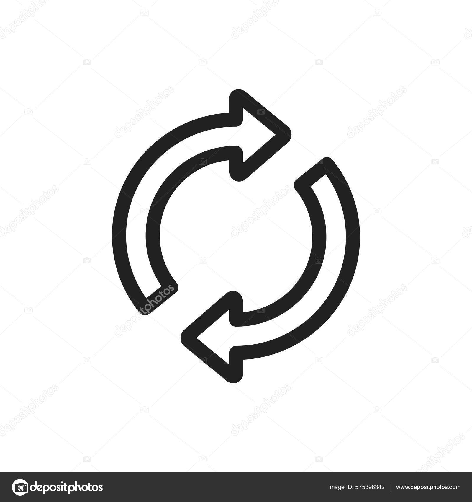 Vecteur D'icône Flèche Rotation Rotation Flèche Style Plat Isolé Sur ...