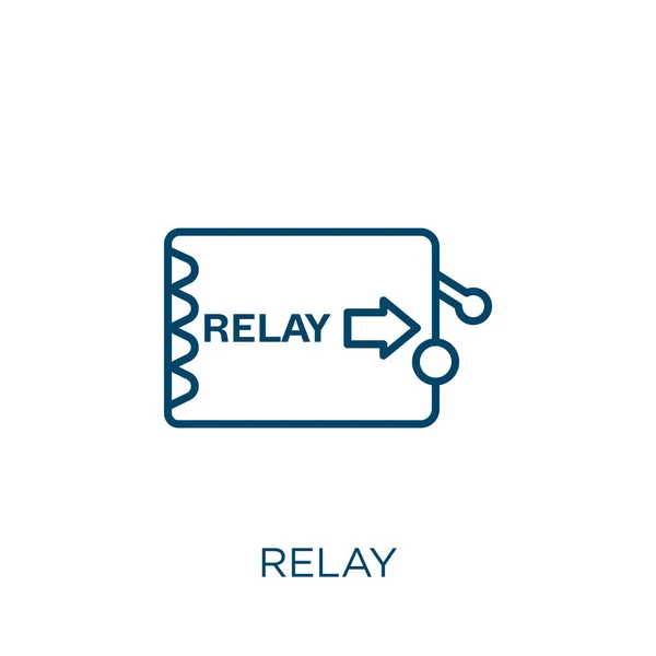 icono de relé. Icono de contorno de relé lineal delgado aislado sobre ...
