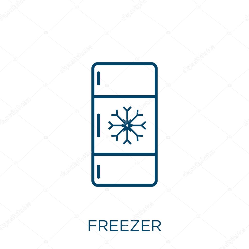 icono del congelador. Icono delgada del contorno del congelador lineal ...