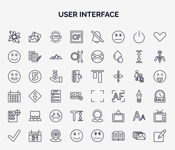 set of user interface web icons in outline style. thin line icons such as nuclear cells, cf ...