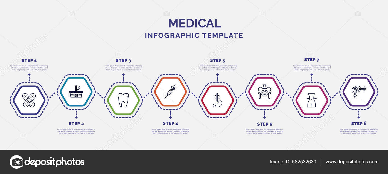 Infographic Template Icons Options Steps Infographic Medical Concept ...