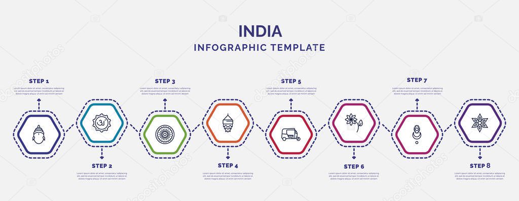 plantilla de infografía con iconos y 8 opciones o pasos. infografía ...