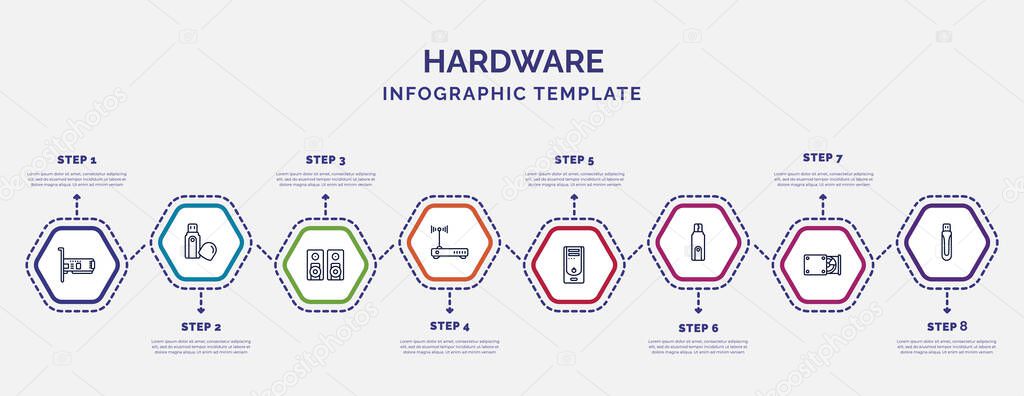 plantilla de infografía con iconos y 8 opciones o pasos. infografía ...