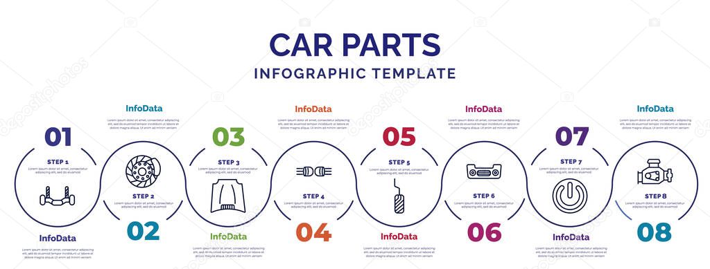 plantilla de infografía con iconos y 8 opciones o pasos. infografía ...