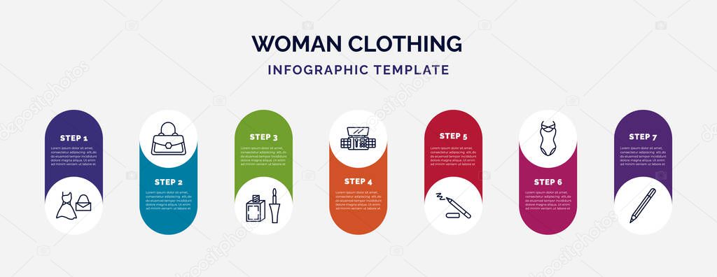 plantilla de infografía con iconos y 7 opciones o pasos. infografía ...