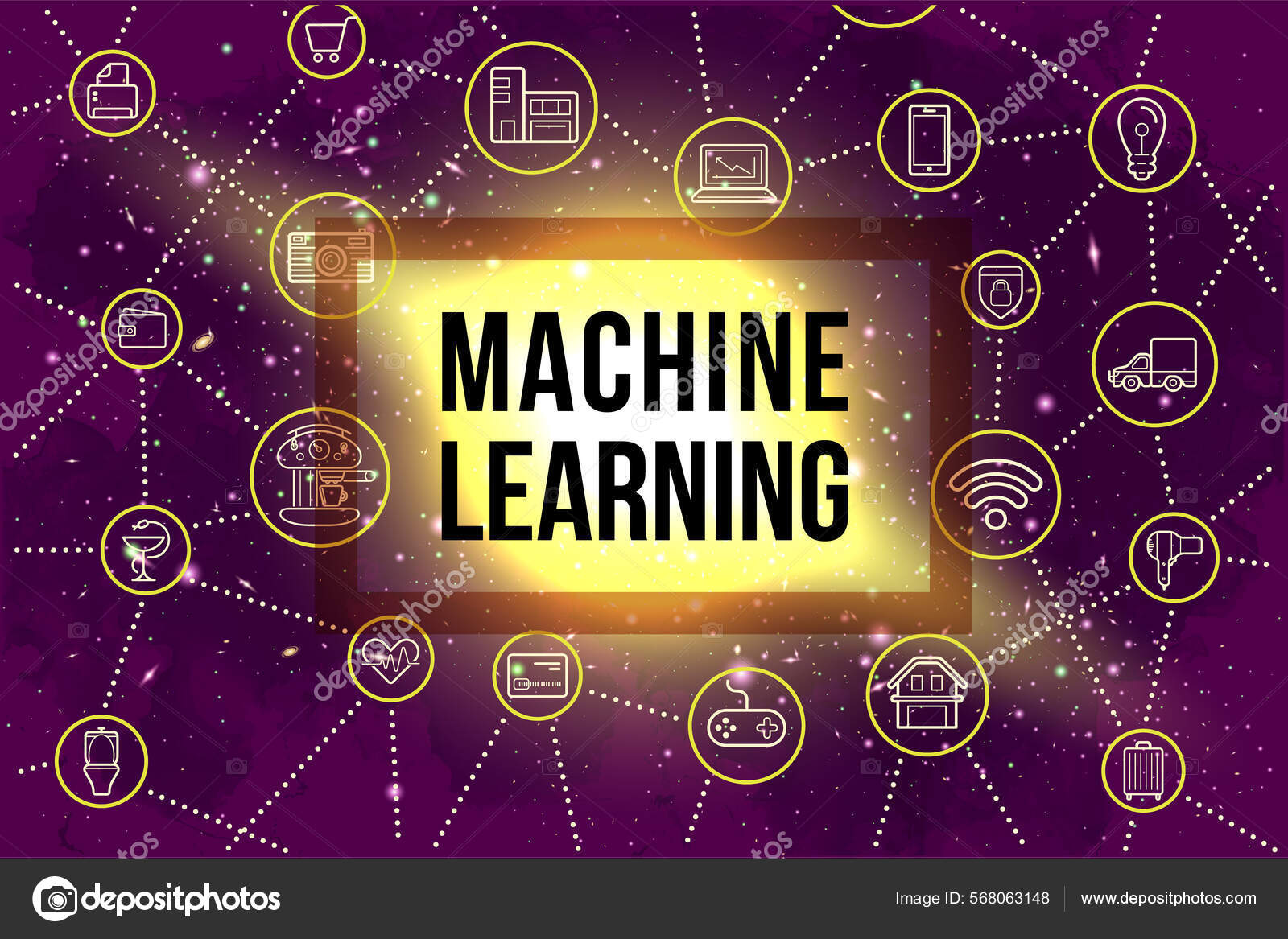 Machine Learning Design Concept Banner Poster Stock Vector Image by ...