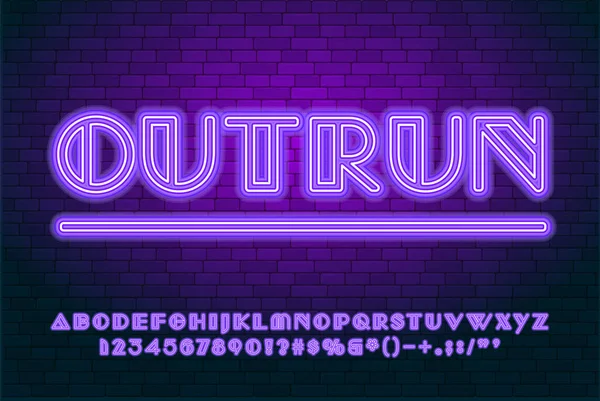 Bright Neon Alphabet Letters Numbers Symbols Sign Vector Night Show ...