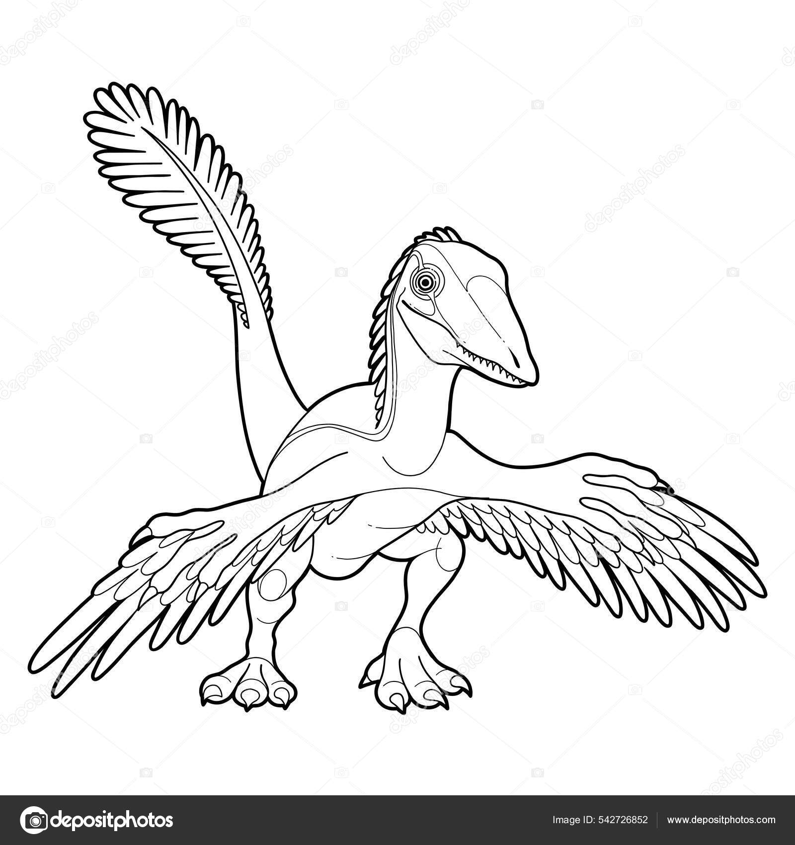 Cute microraptor isolated on a white background. Stock Vector by ...