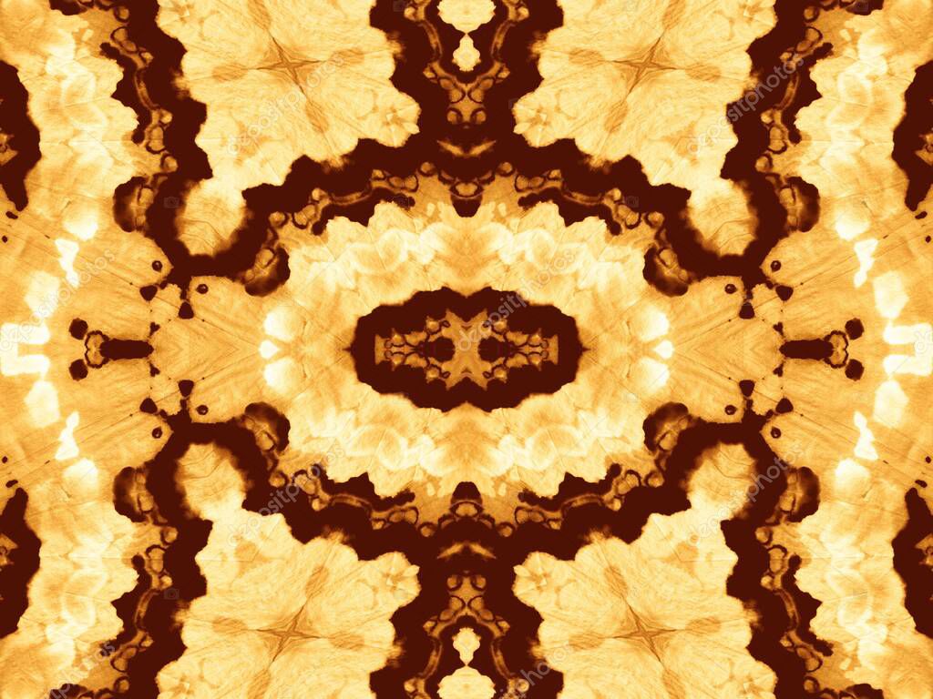 Rayas amarillas repetidas. Tinte de lazo creativo. Ochre Aquarelle ...