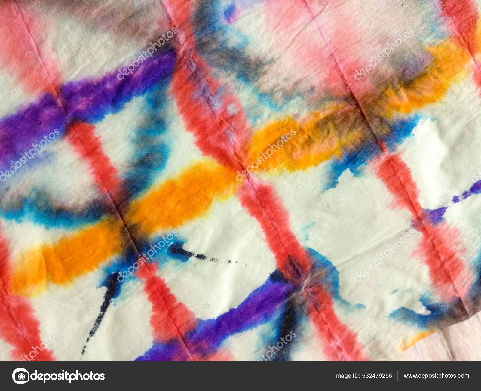 Tie Dye Line Oriental Watercolor Geometric Water Color Dip Ikat — Stock ...