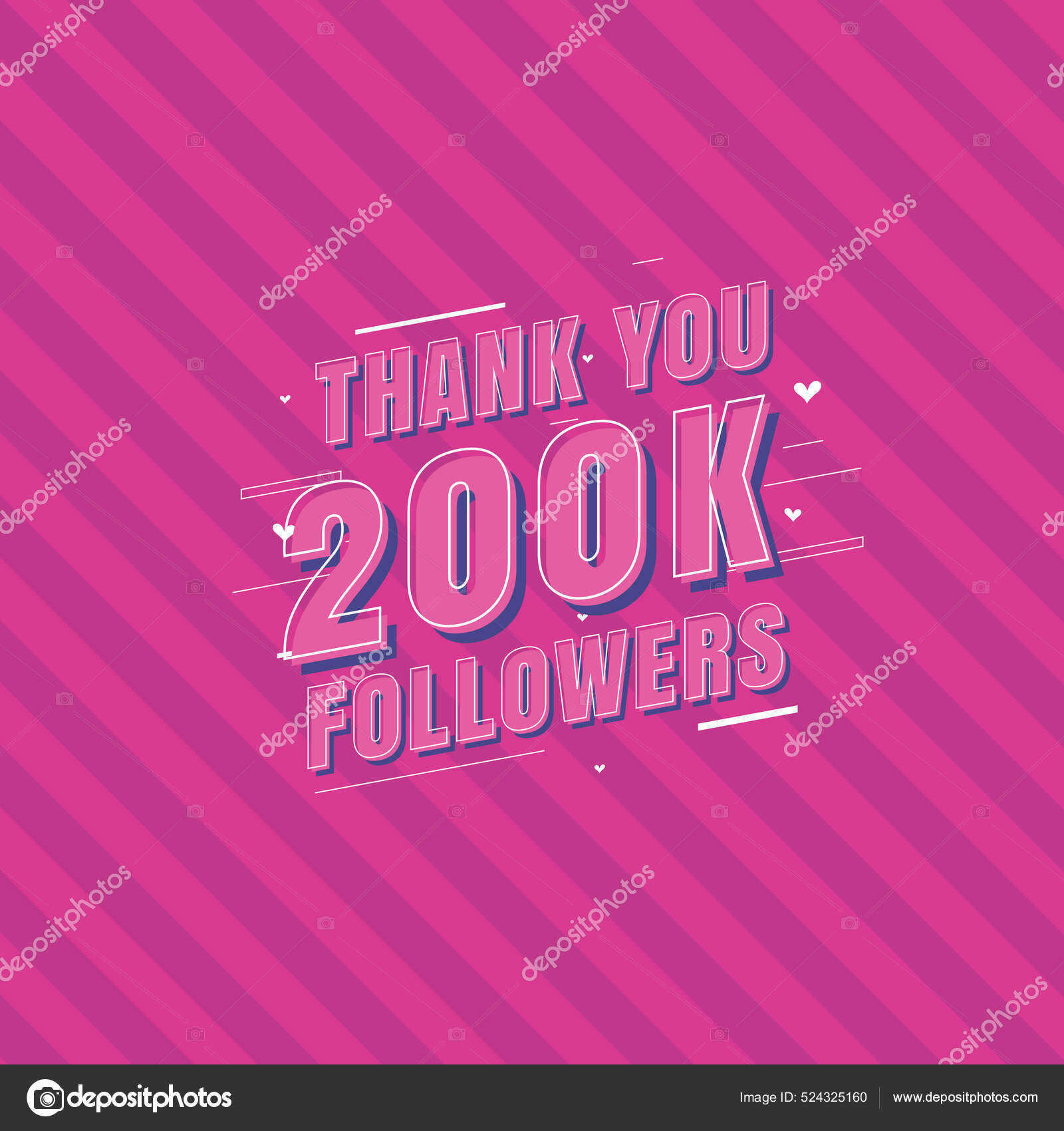 Thank You 200K Followers Celebration Greeting Card 200000 Social ...