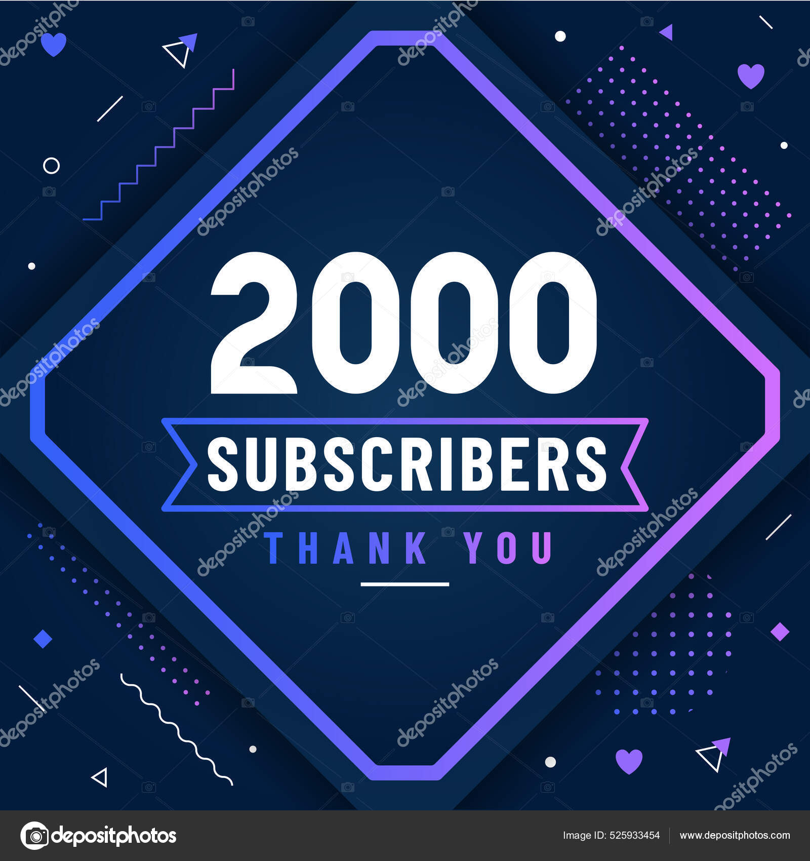 Gracias 2000 Suscriptores Suscriptores Celebración Diseño Colorido Moderno Vector de stock ...
