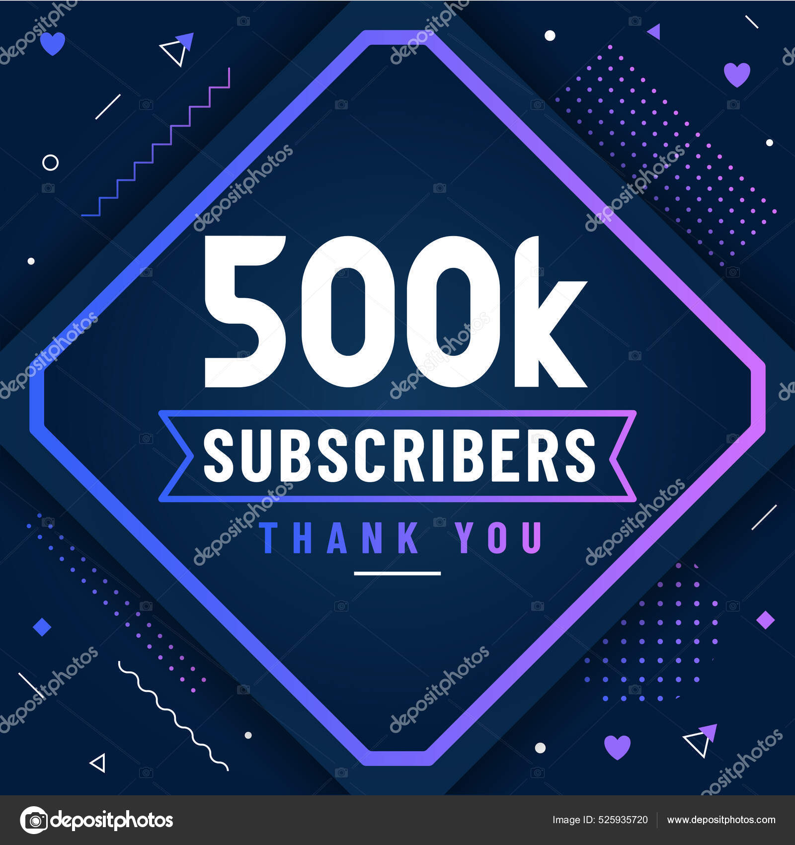 Thank You 500K Subscribers 500000 Subscribers Celebration Modern ...