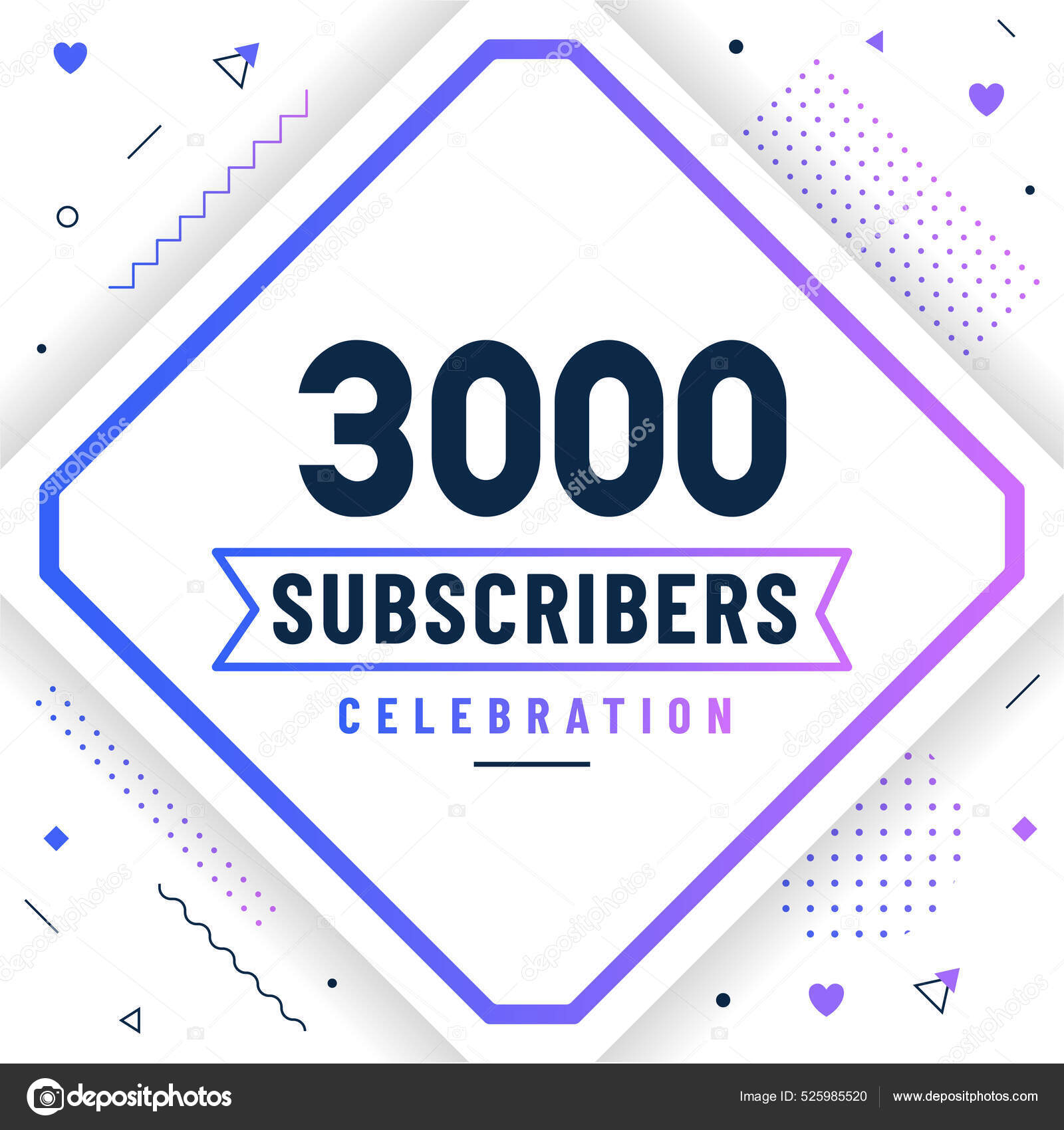 Thank You 3000 Subscribers Subscribers Celebration Modern Colorful ...
