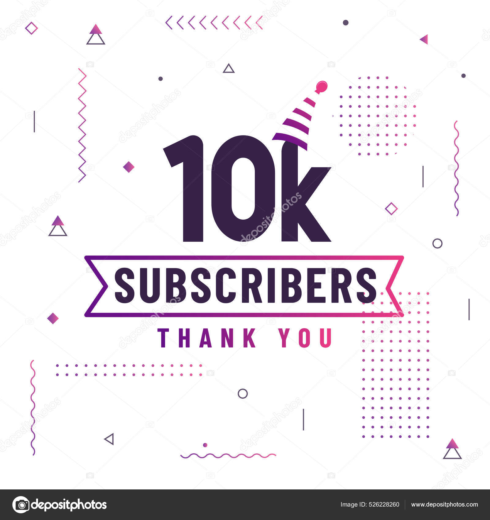 Thank You 10K Subscribers 10000 Subscribers Celebration Modern Colorful Design Stock Vector by ...