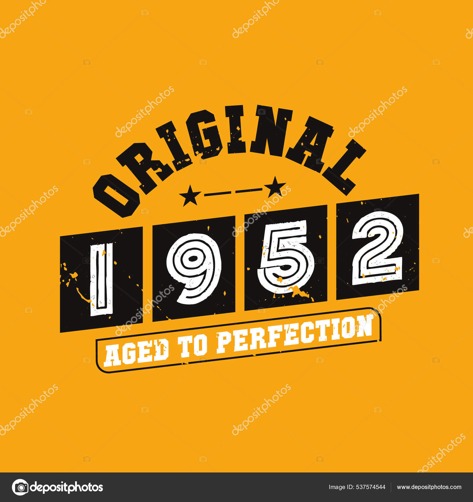Original 1952 Aged Perfection 1952 Vintage Retro Birthday Stock Vector ...