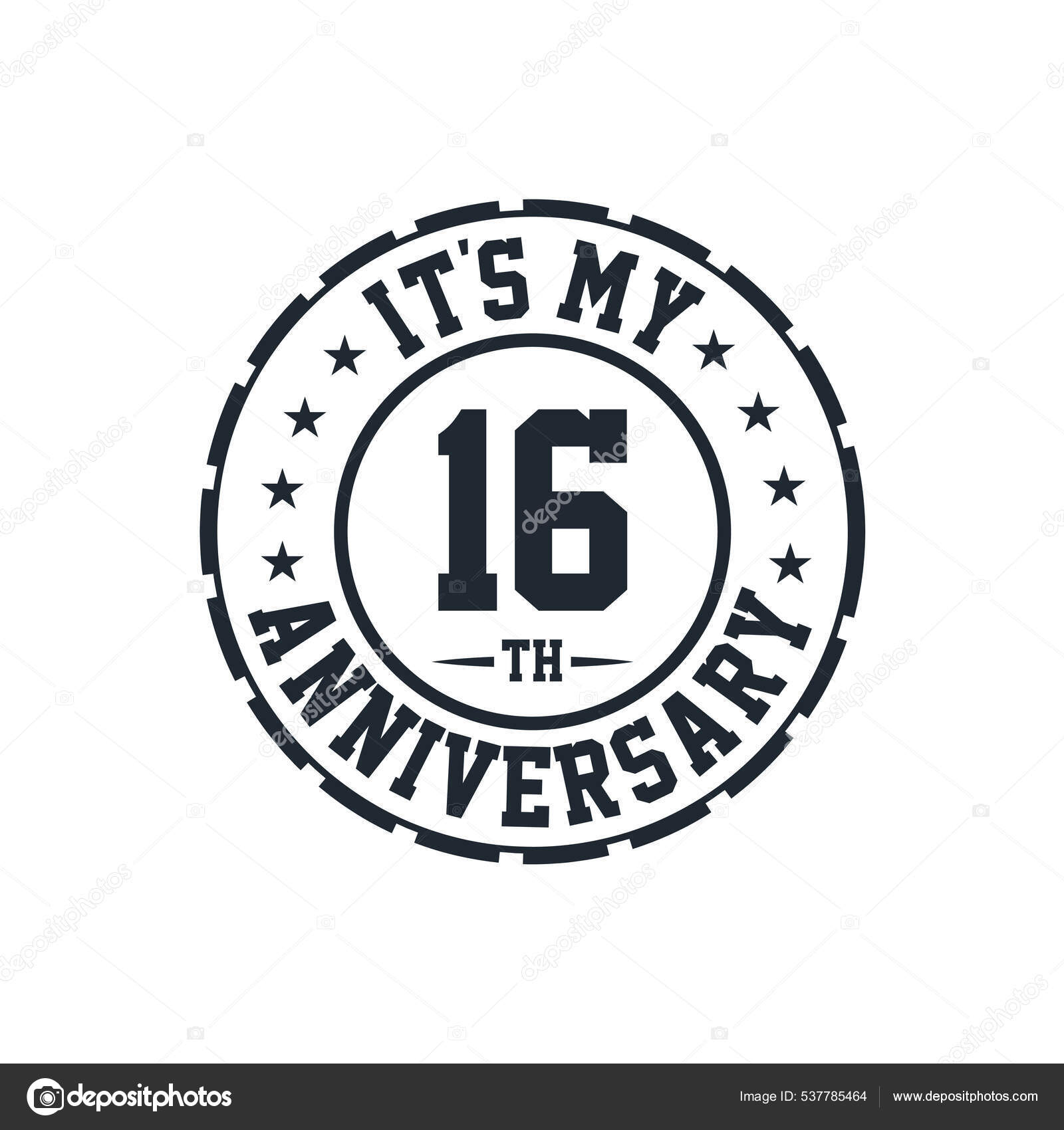 16Th Wedding Anniversary Celebration It's 16Th Anniversary Stock Vector by ©creator.stockia ...