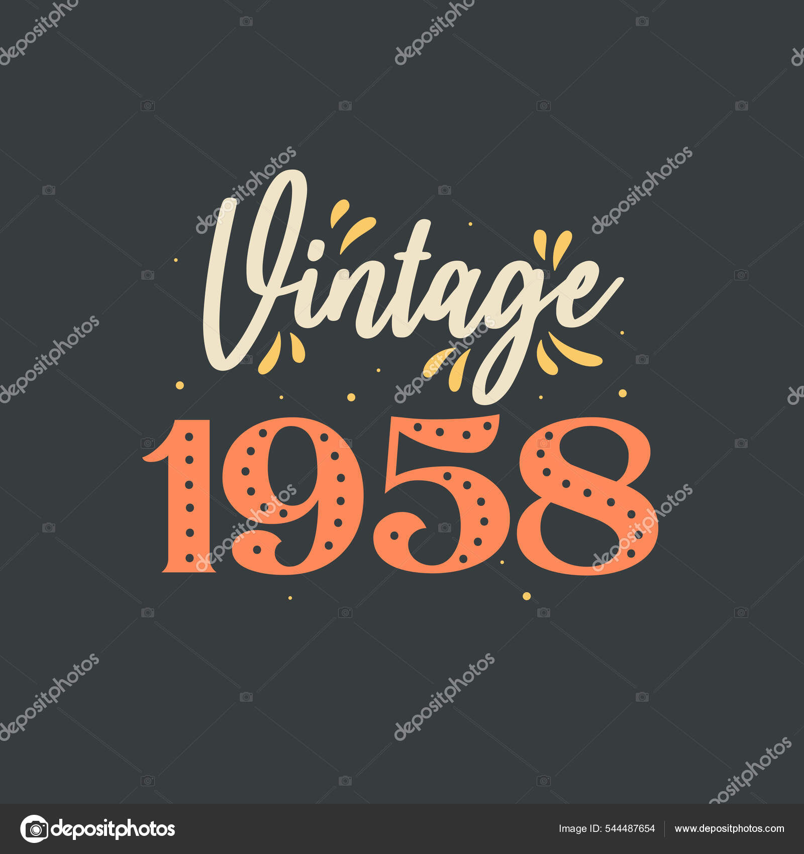 Vintage 1958 1958 Vintage Retro Birthday Stock Vector by ©creator.stockia@gmail.com 544487654